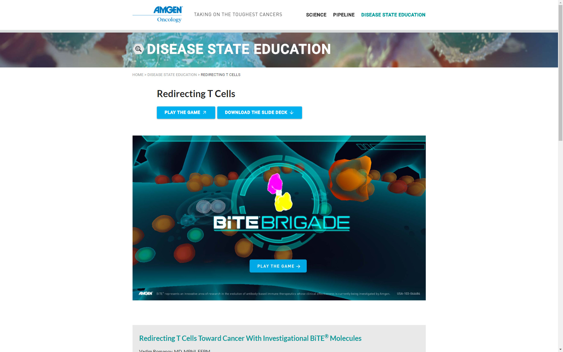 Medical Game: Oncology Arcade Experience